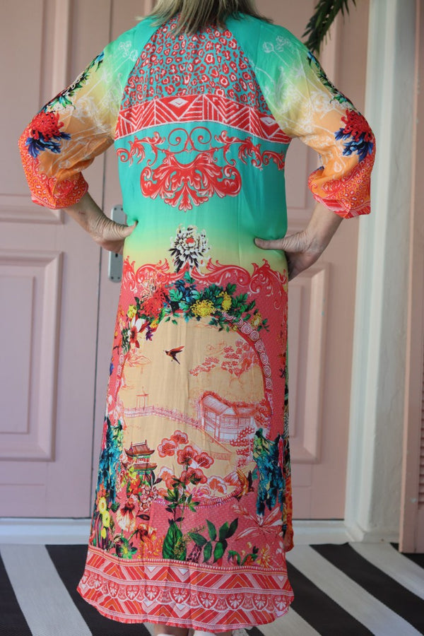 Frock N Roll Arlene Dress in Red / Sea Green| Shop AP Jones Online Now